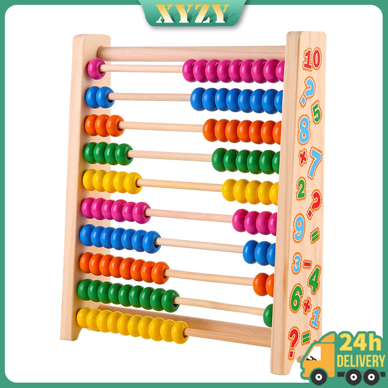 Wooden early education children arithmetic toys ten calculation rack ...