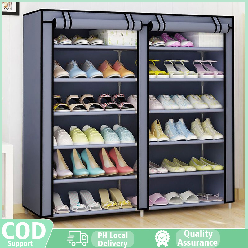 OKASUMI Double Row 6 Layers Shoe Rack Organizer Space Saving Home Use ...