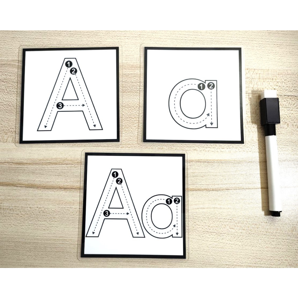Reusable Alphabet Tracing Flash Cards Laminated Educational Flash Cards ...