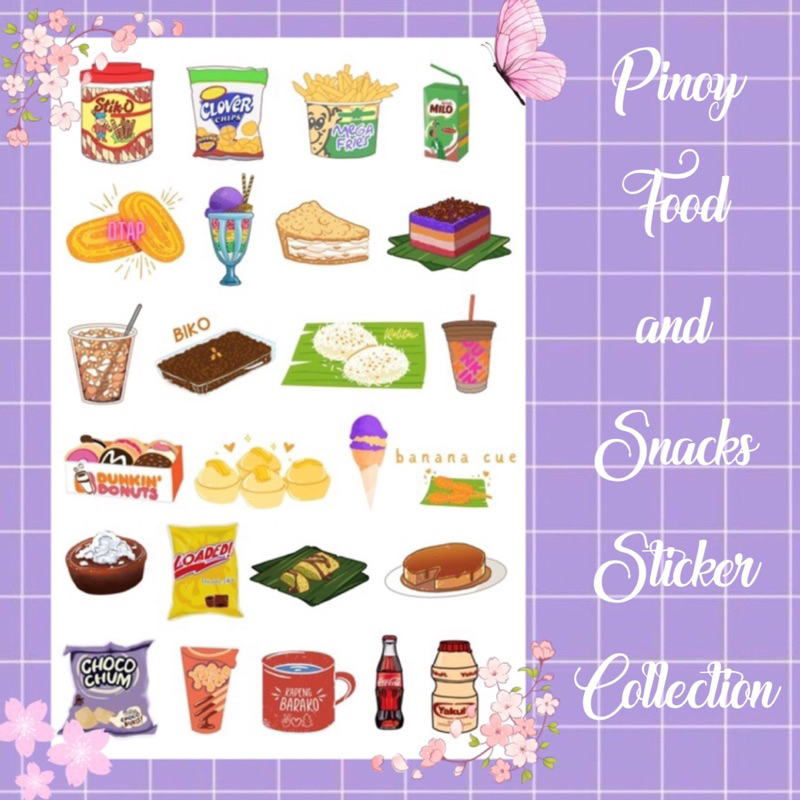 Pinoy Food and Snacks Deco Sticker Pack (Die-cut) | Shopee Philippines