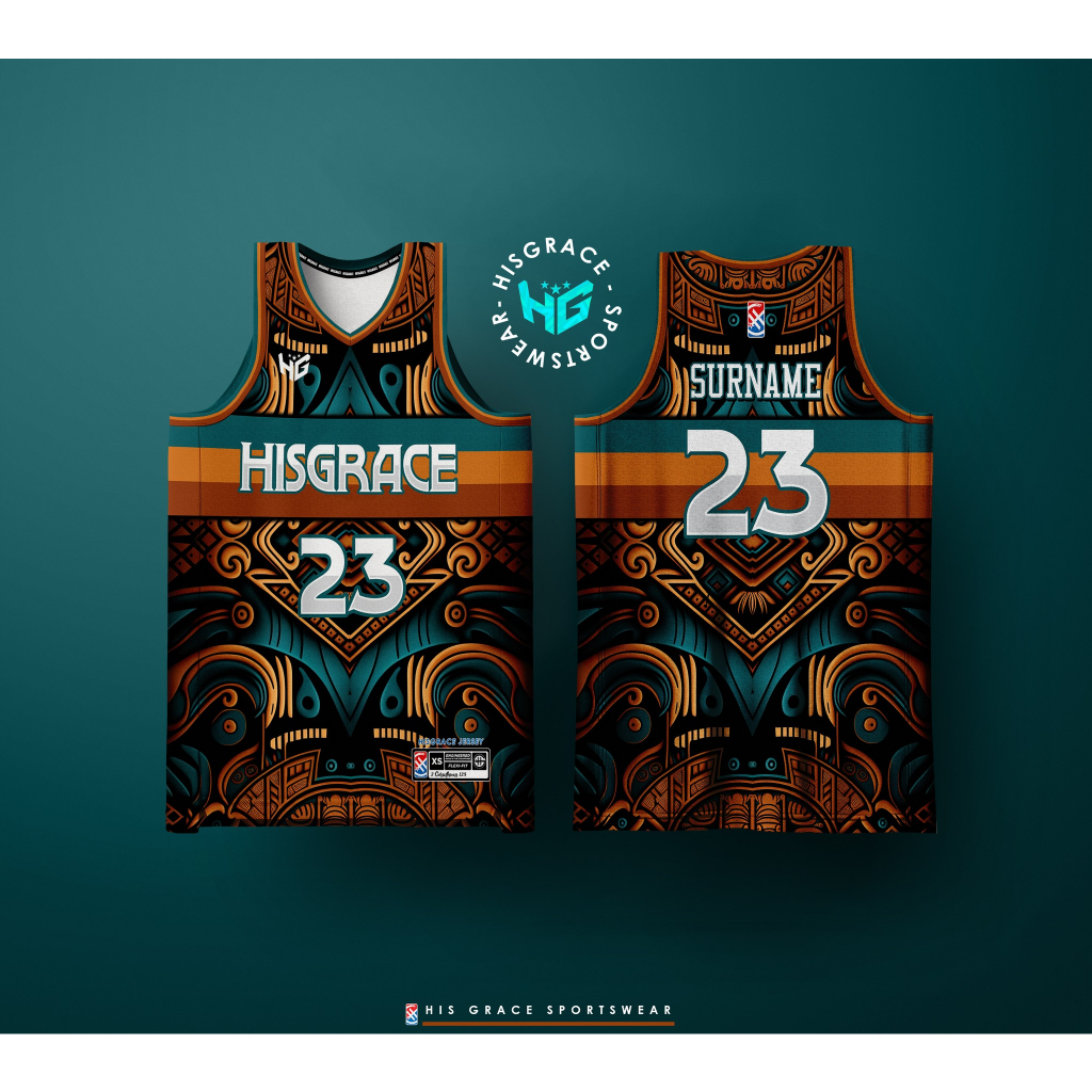 233 HG BASKETBALL CONCEPT JERSEY BLUE BROWN AZTEC FULL SUBLIMATION ...