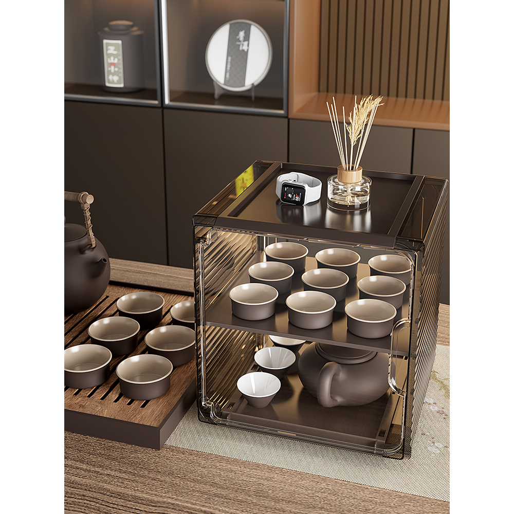 High Quality Household Cups Storage Rack Dustproof Desktop Kitchen Red ...