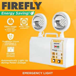 【Local delivery】FIREFLY Emergency light twinhead rechargeable emergency ...