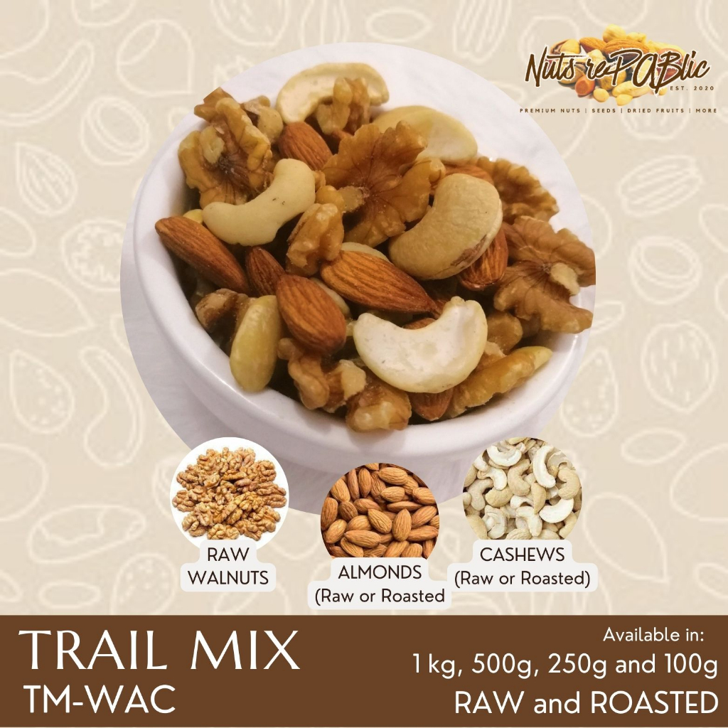 Pure & Natural Ready to Eat Raw Mixed Nuts 250g/500g/1kg | Raw Walnuts, Almonds & Cashews ...