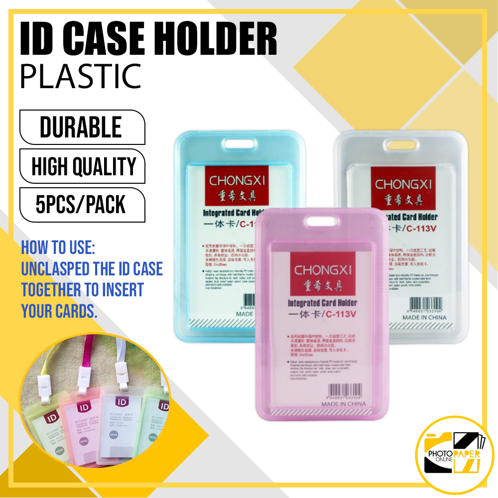 5PCS Plastic ID Case ID Holder 66mm x 110mm Blue | Pink | Transparent ...