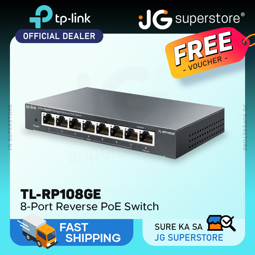 TP-Link TL-RP108GE 8-Port Gigabit Managed Reverse PoE Switch 7 PoE ...