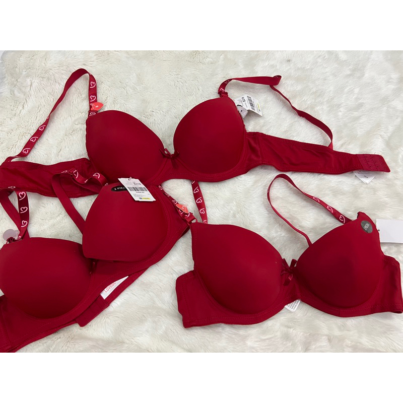 (3-pcs) 38B ALL RED CUTE Imported Bras Brandnew SALE! | Shopee Philippines