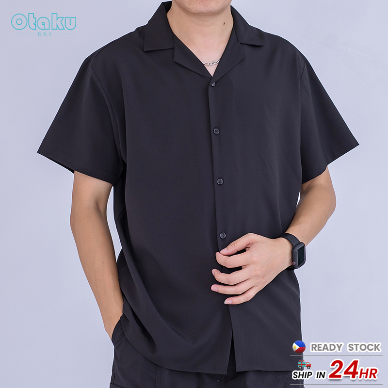 OTAKU Polo Shirt For Men Lapel Neck Short Sleeve Korean Style Unisex ...