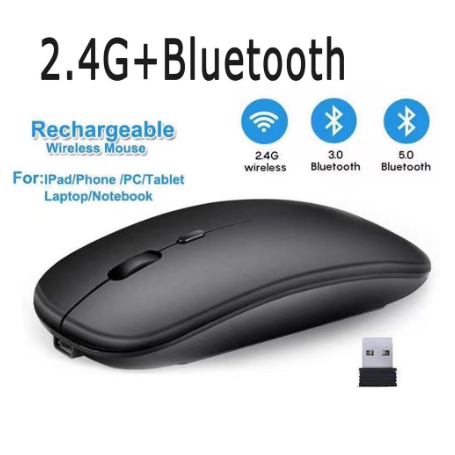 Wireless Mouse Bluetooth Mouse 2.4GHz Wireless Optical Rechargeable ...