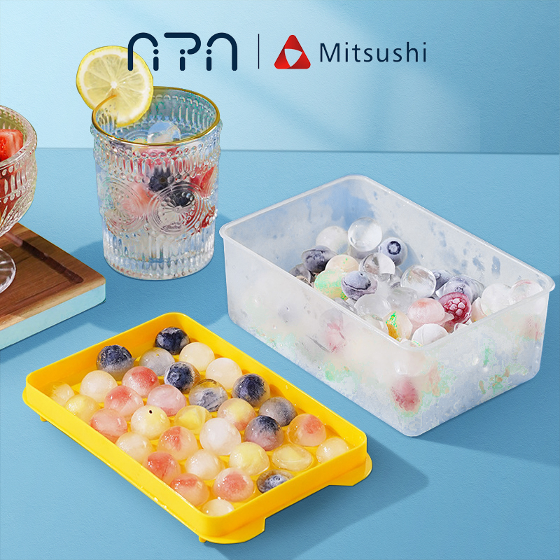 Nipiin 33 Grids Round Ice Ball Tray Ice Cube Maker Mold Freezer Mini ...