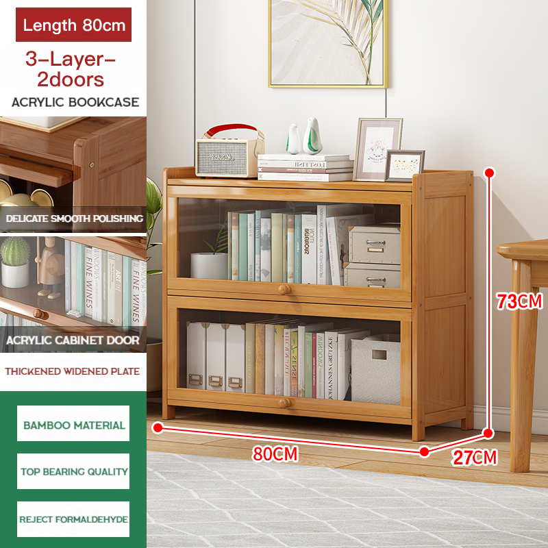 Cabinet Prganizer BookShelf Book Shelves Bookcase Glass Display Kitchen ...