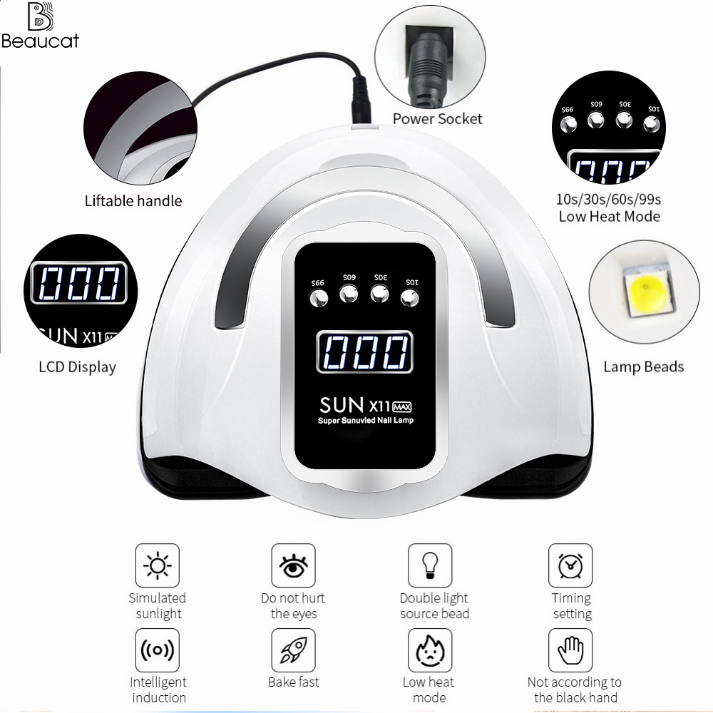 280W SUN X11 Max uv lamp 66 LEDs UV light For Timer Auto Sensor Nail ...