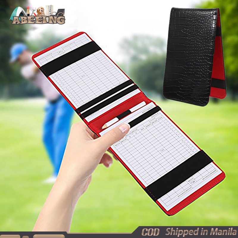 Leather Golf Scorecard Holder Black Golf Scorecard Book With Pencil ...