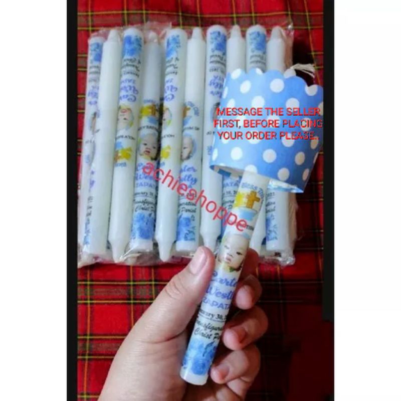 Baptismal Candle with Wax Catcher, 16.00 ( Minimum Order = 20pcs ...