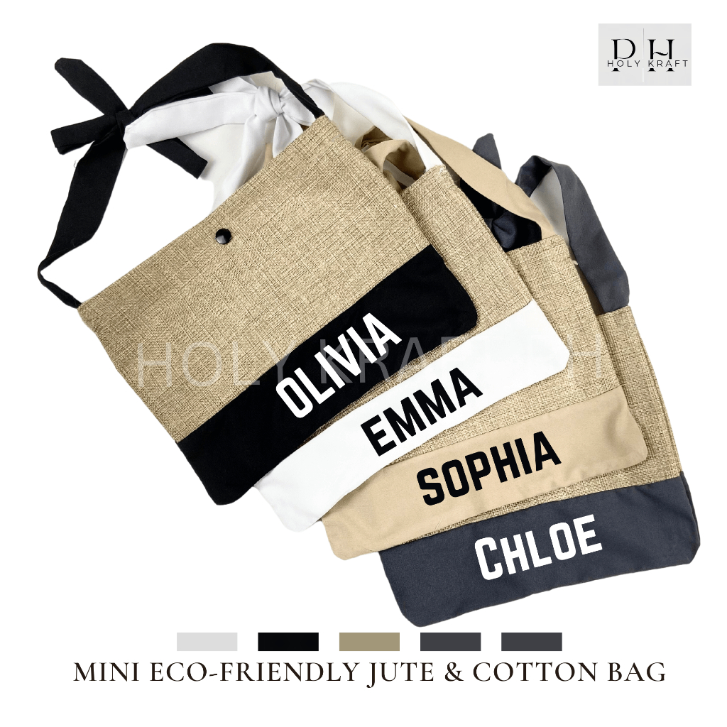 Customized Mini Eco-Friendly Jute & Cotton Bag / Tote Bag / Gifts ...
