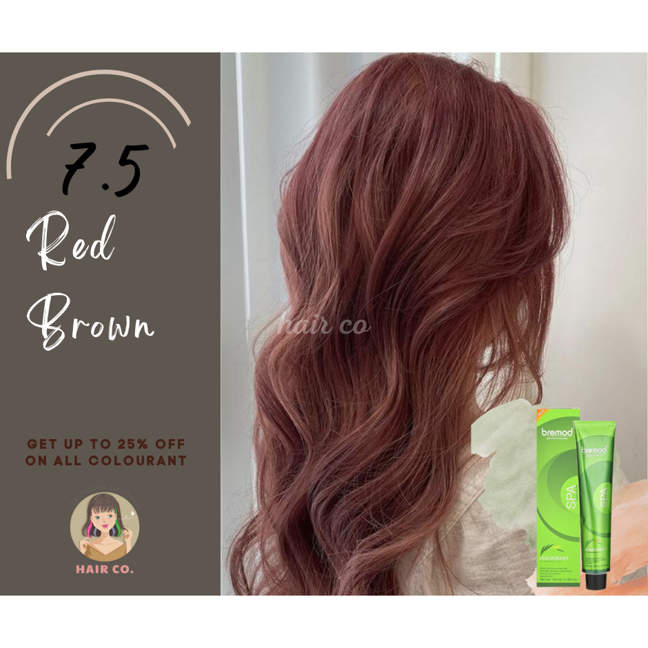 BREMOD PERFORMANCE HAIR COLOR 7.5 RED BROWN (100ML) | Shopee Philippines