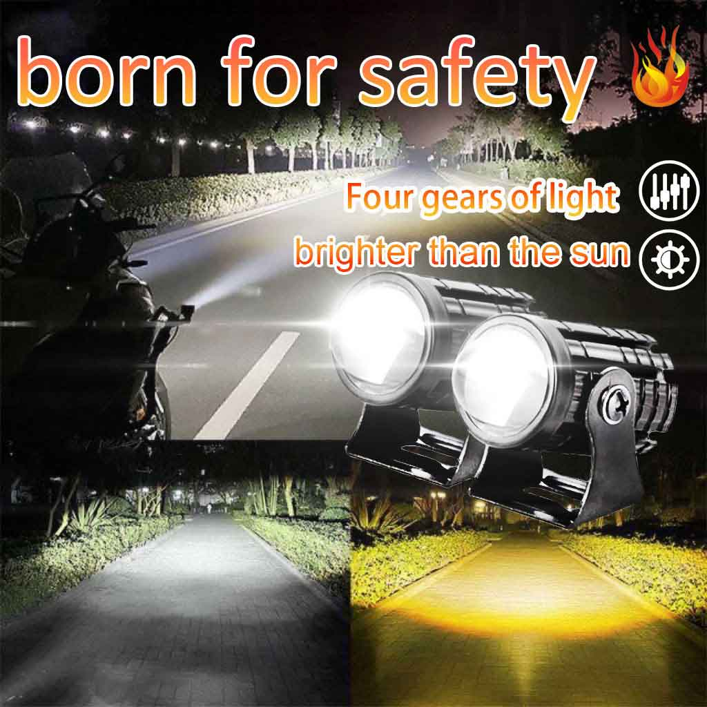 60W Super Bright headlight motorcycle MDL Waterproof 6000K Dual Color ...