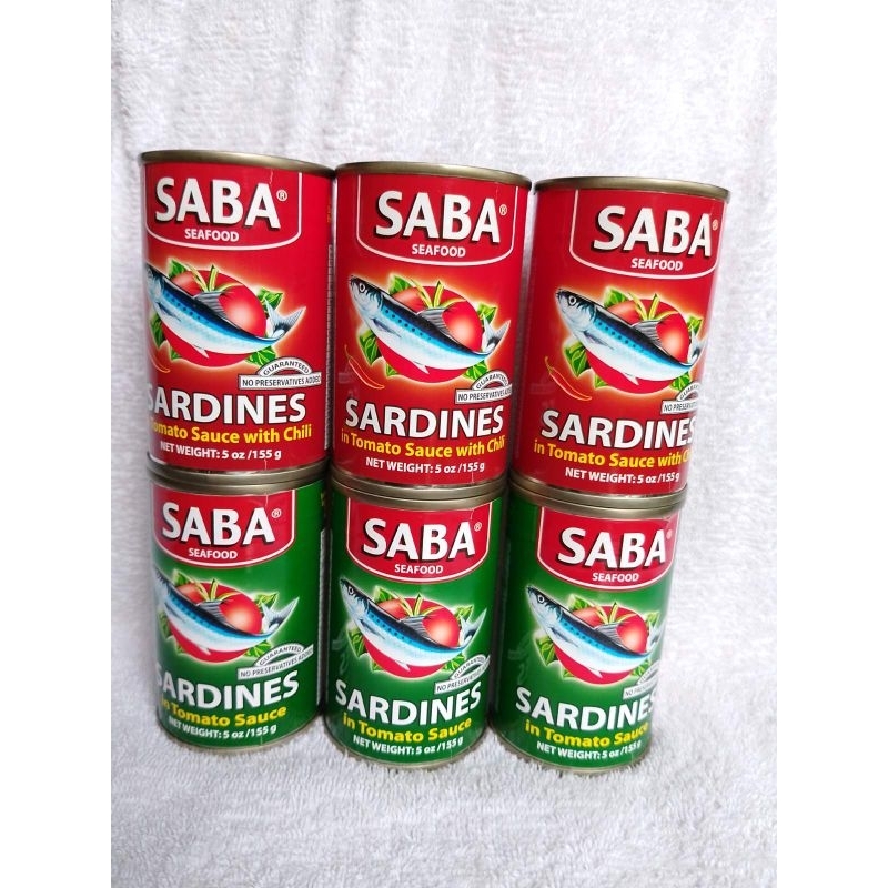 SABA SARDINES In Tomato Sauce with Chili & Non-Chili x 6pcs | Shopee ...