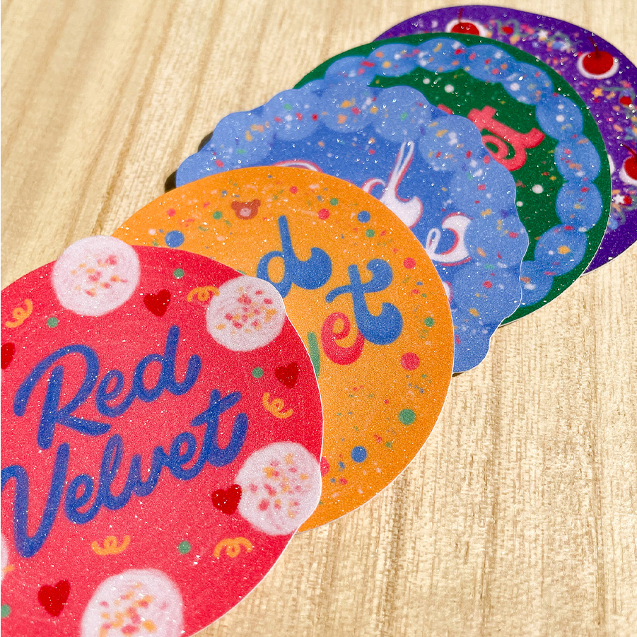 Red Velvet Birthday Cakes | Vinyl Glitter Solo Sticker | Kpop | Andy ...
