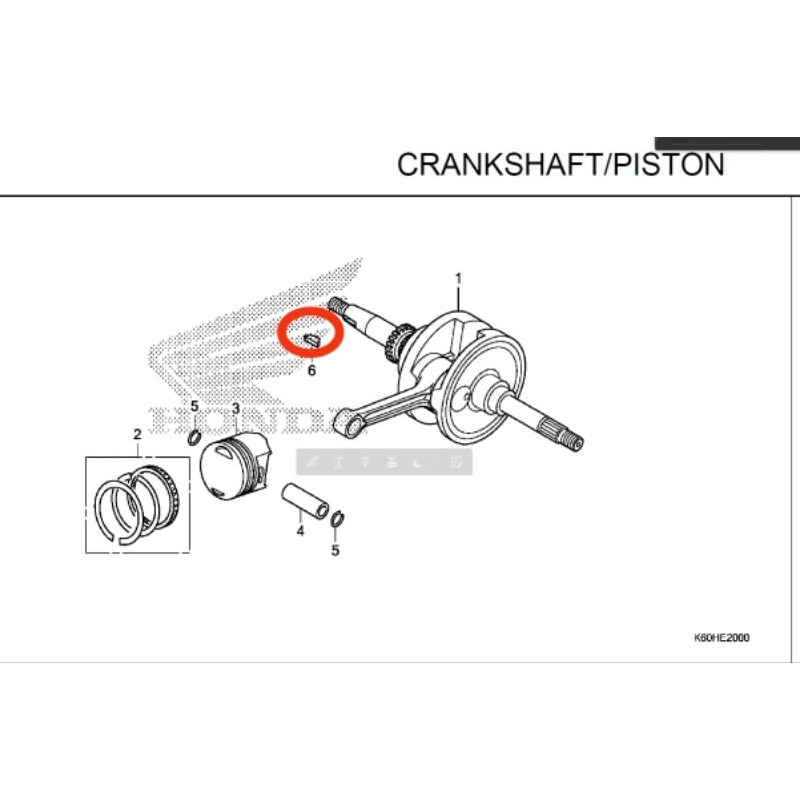 GENUINE HONDA ORIGINAL PARTS WOODDRUFF KEY(KUNYA) 25X1(90701-HB6-010 ...
