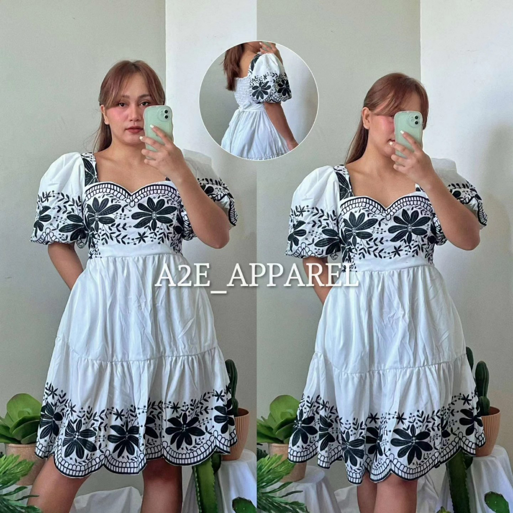 A2E | ERICA DRESS | Puff Sleeves Senepa Baby Doll Dress | Shopee Philippines