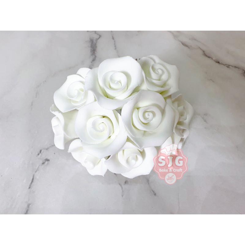 part 5 rose in container rose in wire edible sugar flowers cake toppers ...