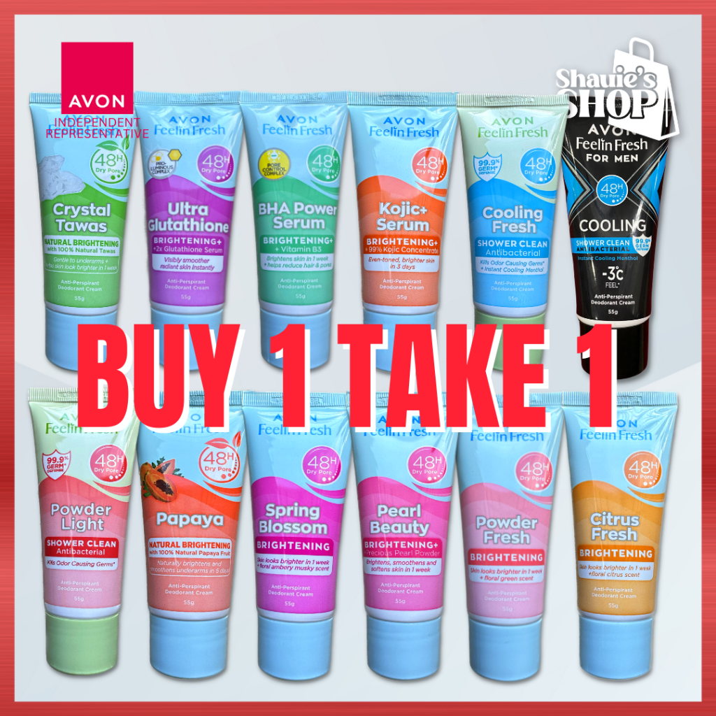 BUY 1 TAKE 1: AVON Feelin Fresh Quelch Antiperspirant Deodorant Cream 55g | Shopee Philippines