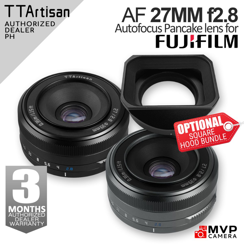 [OFFICIAL PH] TTARTISAN 27mm F2.8 XF AF Autofocus Pancake Lens Fujifilm Fuji TT ARTISANS Square ...