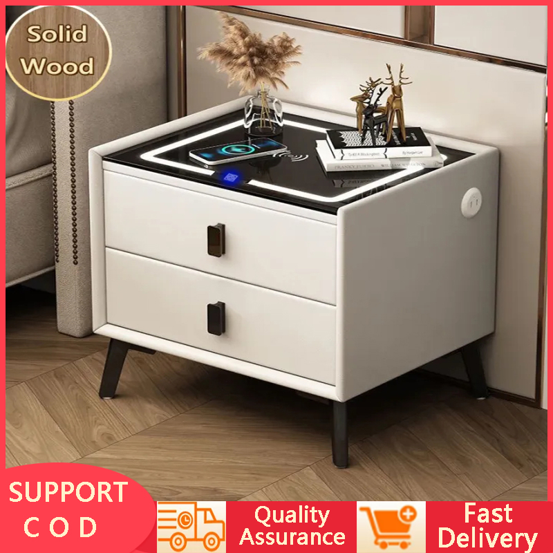 Smart wireless charging table for bedroom Bedside table with drawers ...