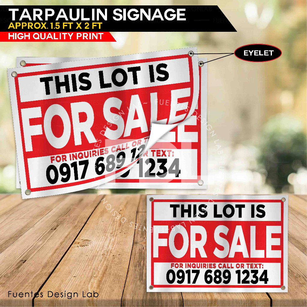 2pcs This Lot is FOR SALE Signage | This Lot is FOR SALE Tarpaulin ...