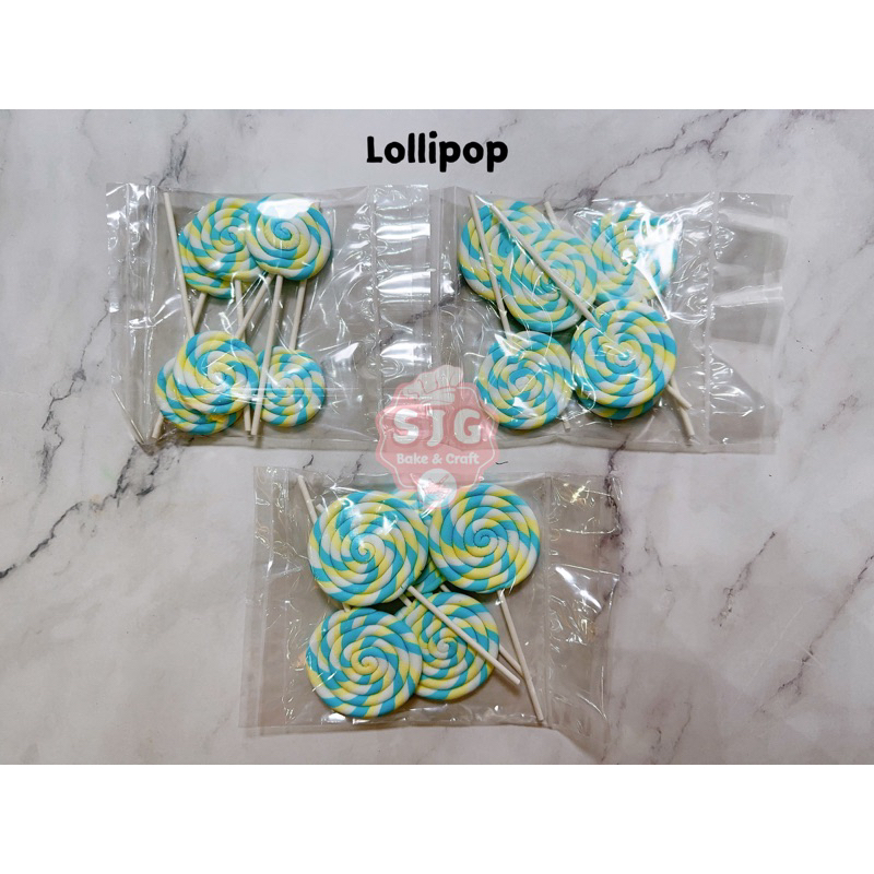 JM edible gumpaste topper candy land macaron ice cream donut lollipop | Shopee Philippines