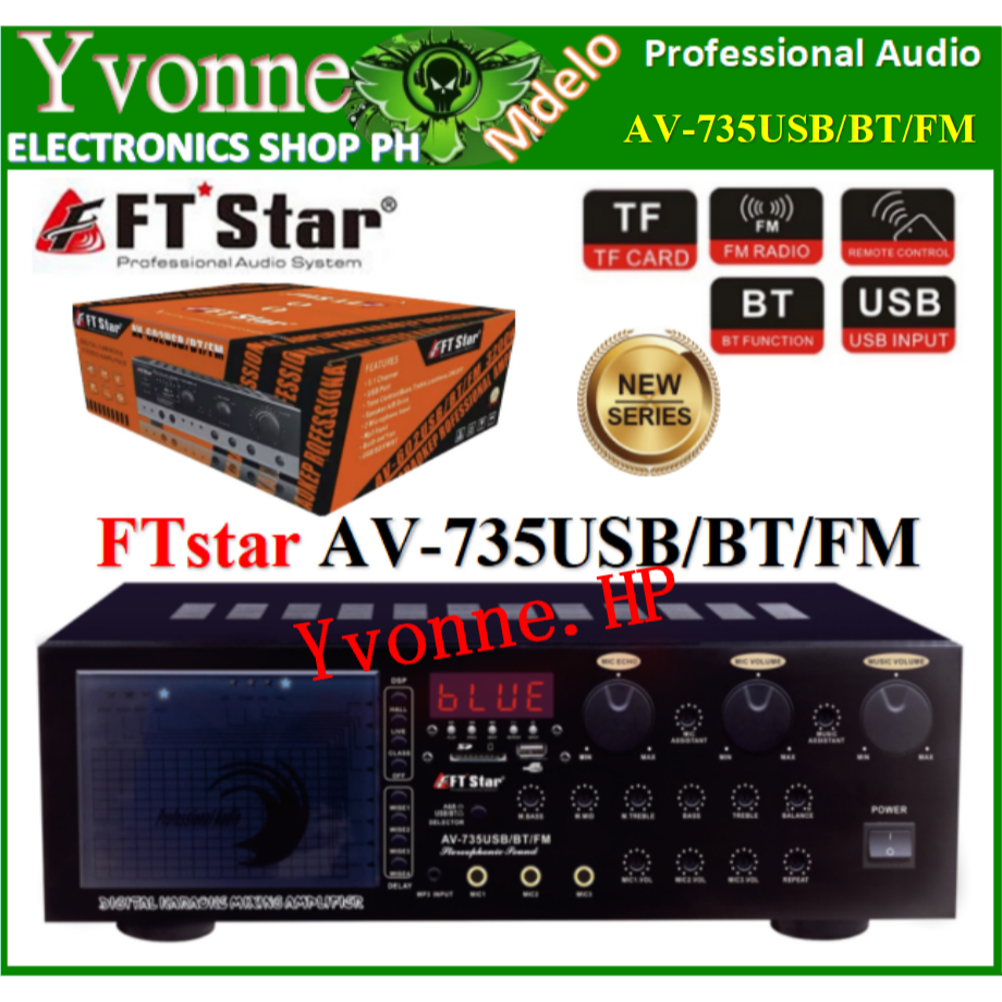 The FTstar Amplifier AV-735 USB/BT/FM Amplifier Karaoke with USB and Bluetooth ( AV 735 USB/BT ...