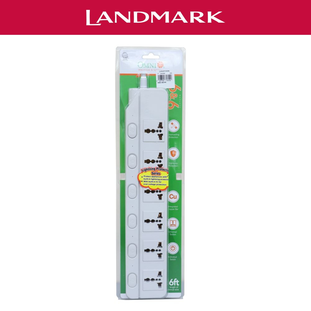 Omni 6 Gang Individual Switch Extension Cord WED-360-PK | Shopee ...