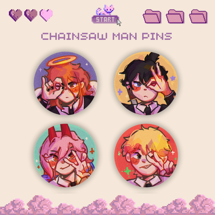 Chainsaw Man CSM Anime 1.75” Matte Button Pin Badge (1PC) | Shopee ...