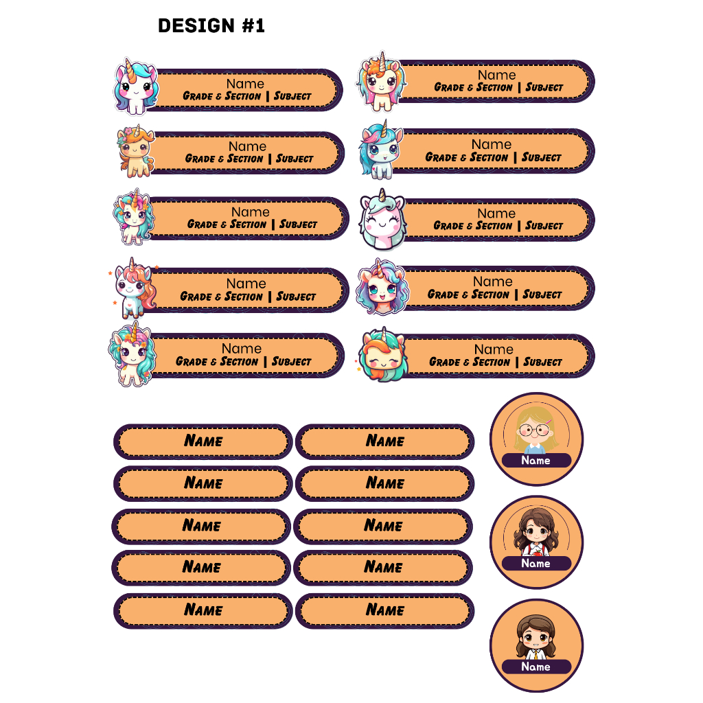 Personalized Subject/Student Details Sticker Label (23pcs) | Back to ...