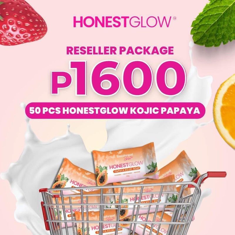 Honest Glow Reseller Package (50pcs Honest Glow Kojic Papaya Soap 70g ...