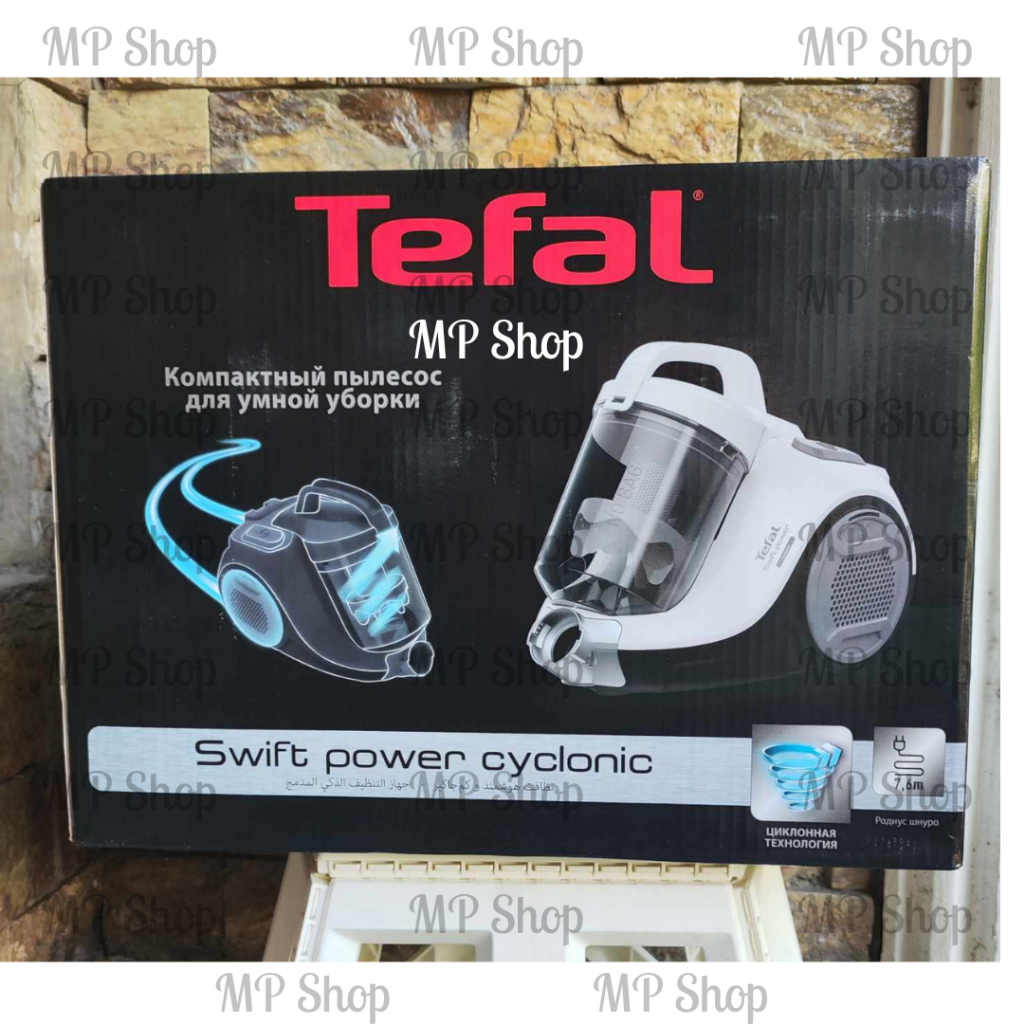 (Tefal) Swift Power Cyclonic Bagless Vacuum Cleaner TW2947HA W/ Wheels ...