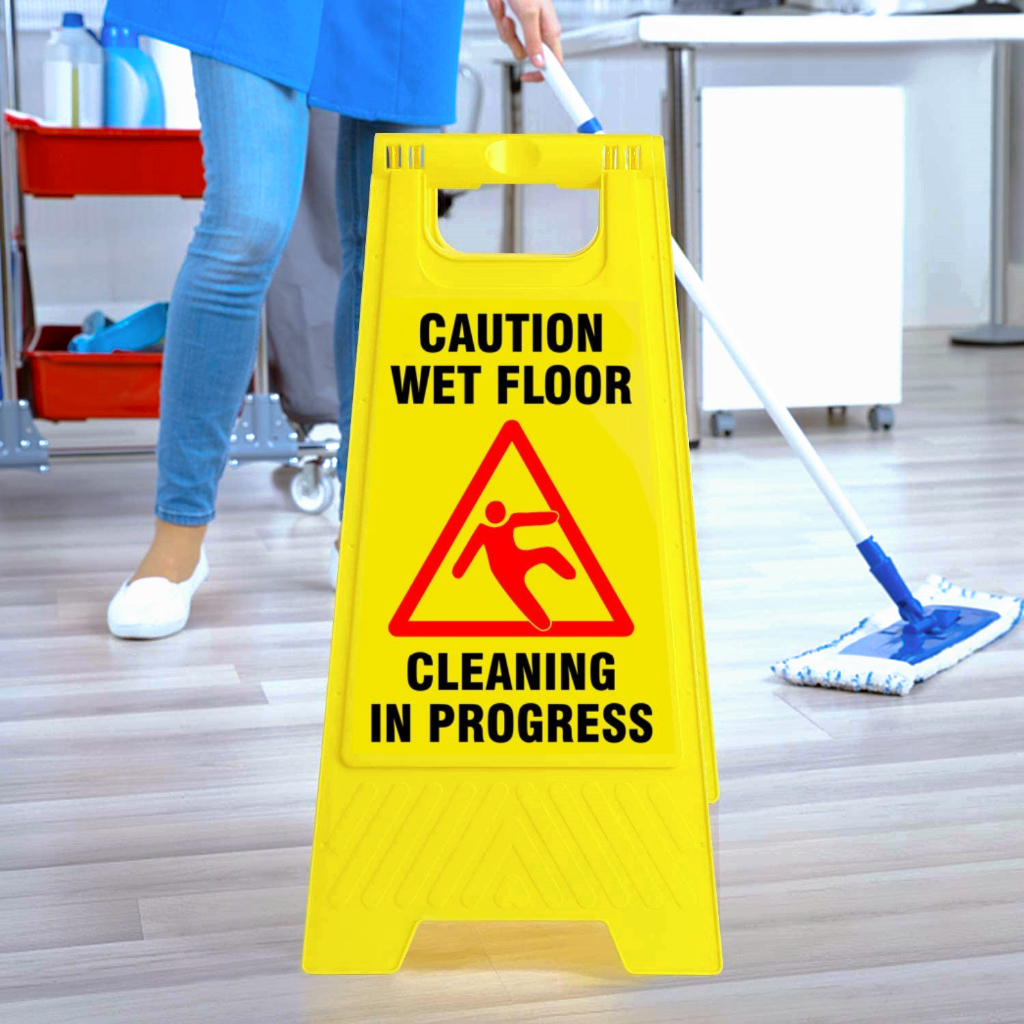 Thicken Caution Wet Floor Sign,Foldable Sturdy Double-Sided Safety ...