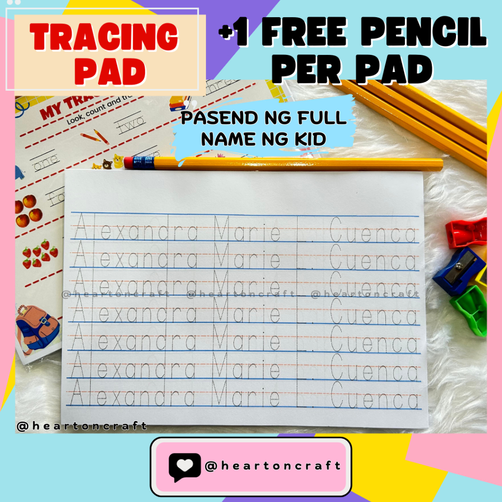 TRACING PAD for Kids ( Alphabet, Numbers, Shapes, Name, etc.) | Shopee ...