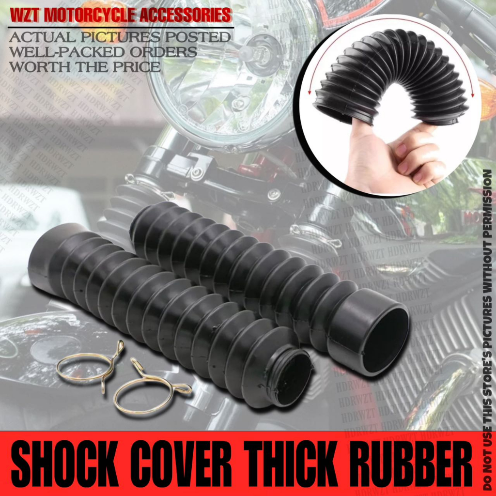 2PCS RUBBER BOOTS MOTORCYCLE FRONT SHOCK COVER DUST COVER BLACK ...