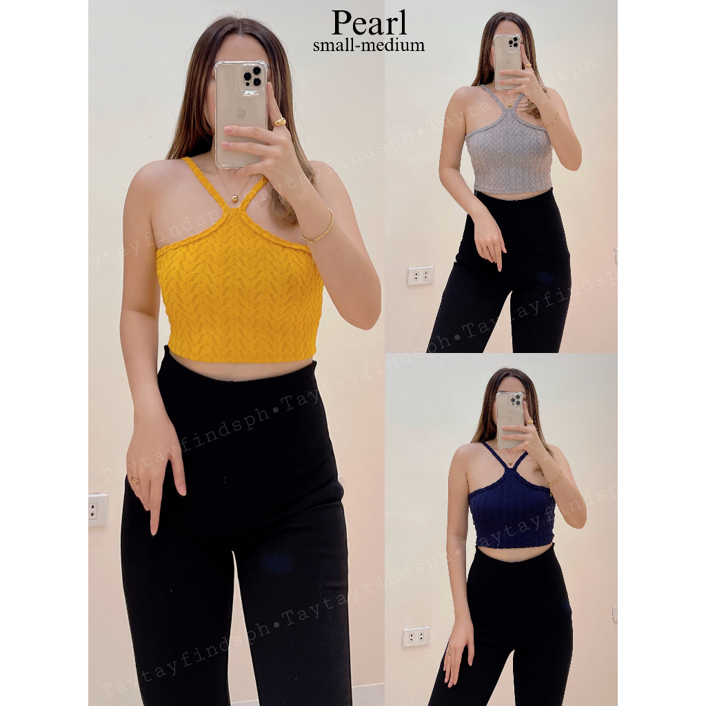 PEARL TANK EMBOSSED TOP | taytayfindsph | Shopee Philippines