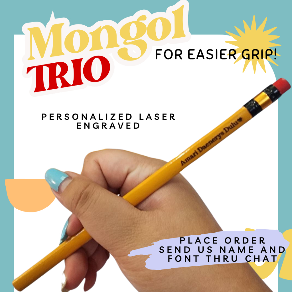 Mongol #2 TRIO - Triangle Shaped - Personalized Engrave | Shopee ...