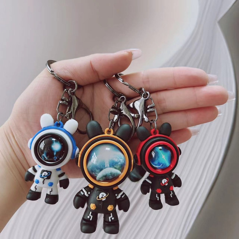 NEW 3D Astronaut Keychain Keyring Bag Pendant Couple Car Keyholder ...