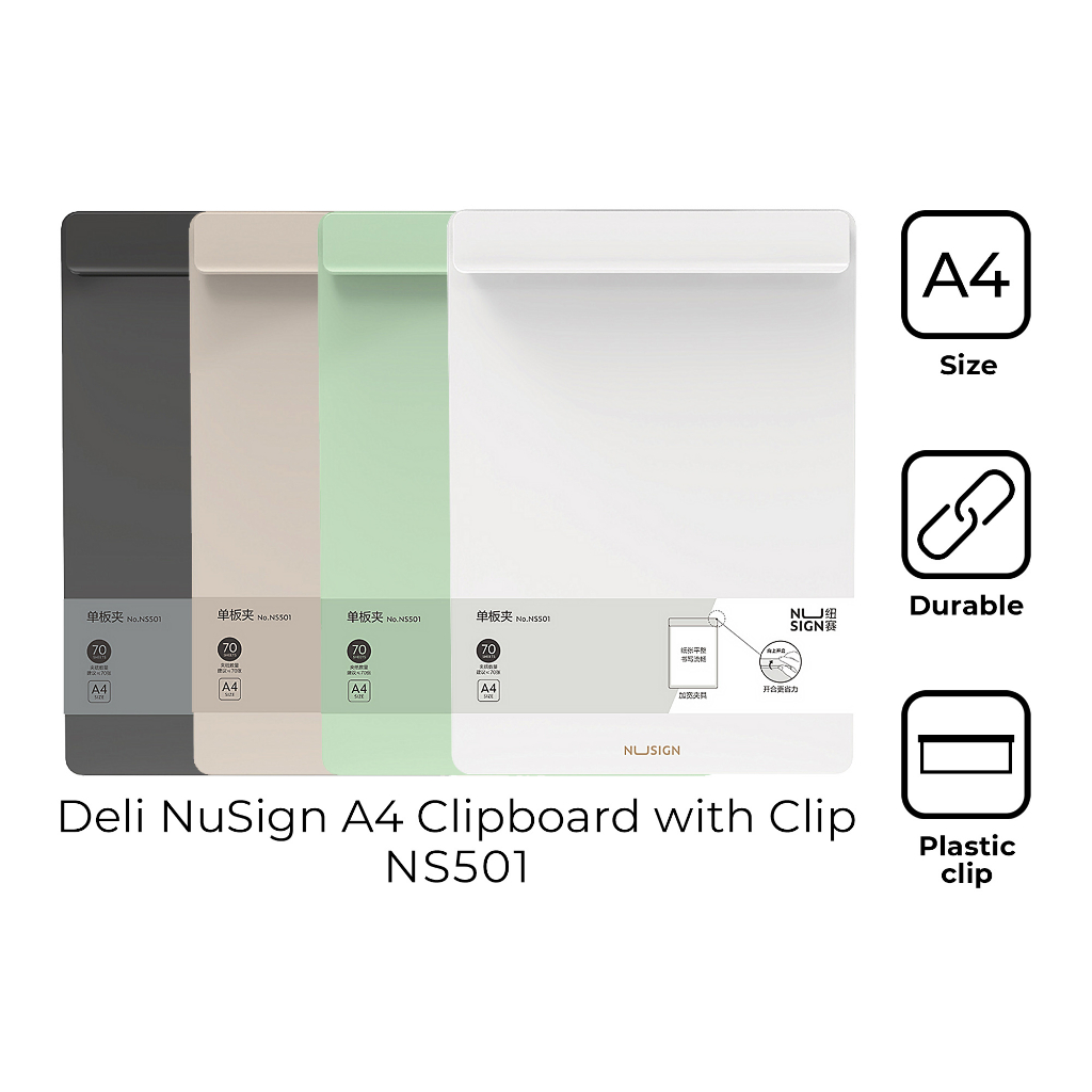 Deli NS501 NuSign A4 Clipboard with Clip | Shopee Philippines