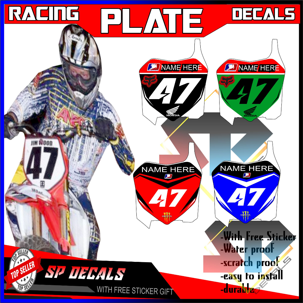 Customized Sticker Decals for Racing Plate Printable durable and High ...