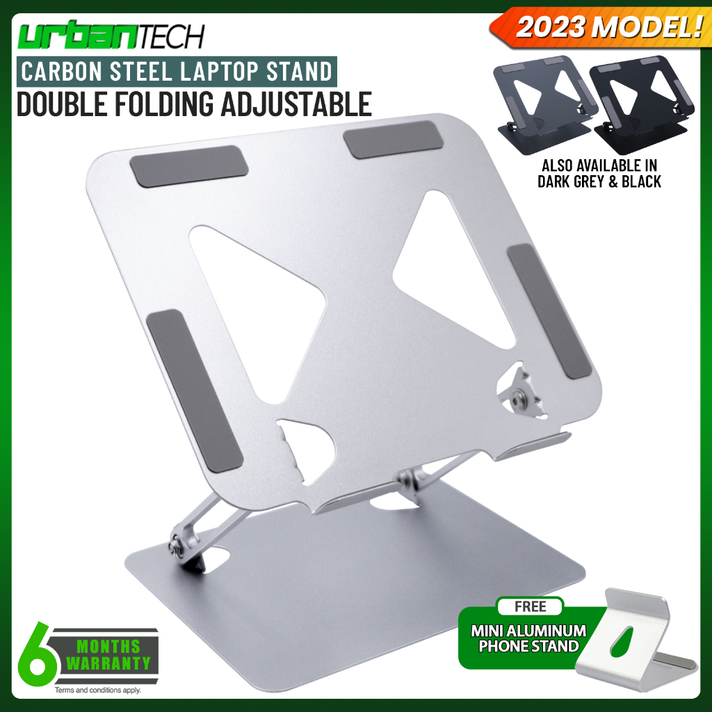 Fully Foldable Carbon Steel Laptop Stand Adjustable Height & Angle for ...