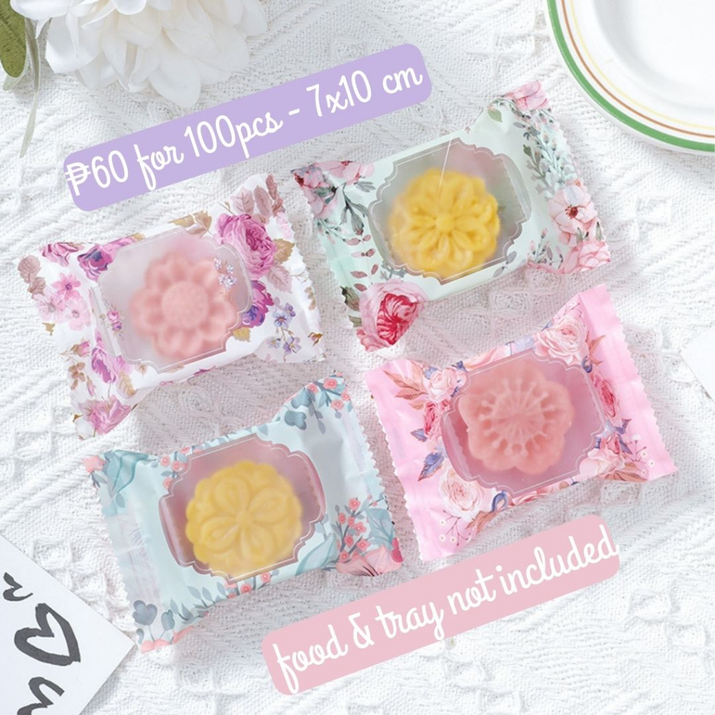 FP1818 (100pcs) 7x10 CM Floral Cookie Bag Sealing Pastry Bag Food Heat ...