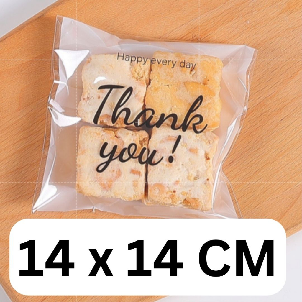 (100 PCS) Thank You 10x10 cm and 7x7 cm Food Packaging Cookie Bag ...