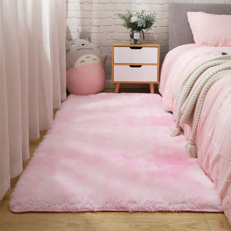 80*160cm Rectangle Solid Color Bedroom Carpet Bedside Dresser Mat ...