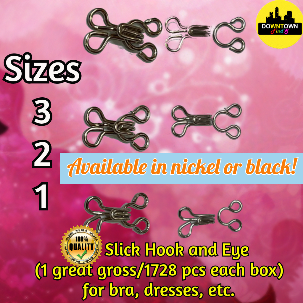 Hook and Eye Fastener Ladies BOX Nickel or Black estimate 1728 pcs 1 ...